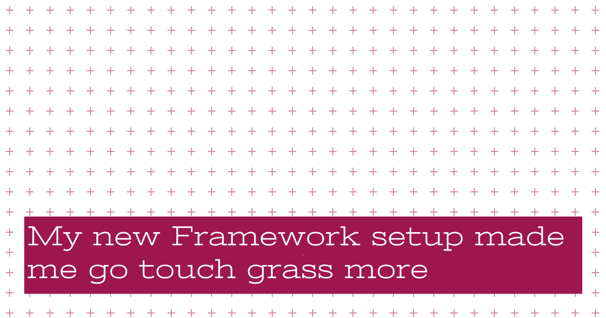 My new Framework setup made me go touch grass more